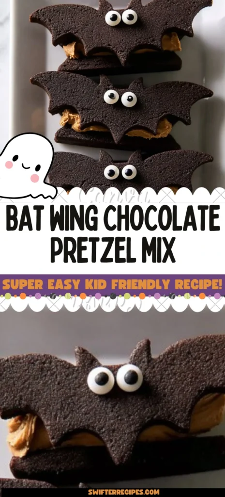 Bat Wing Chocolate Pretzel Mix Easy Halloween Treat