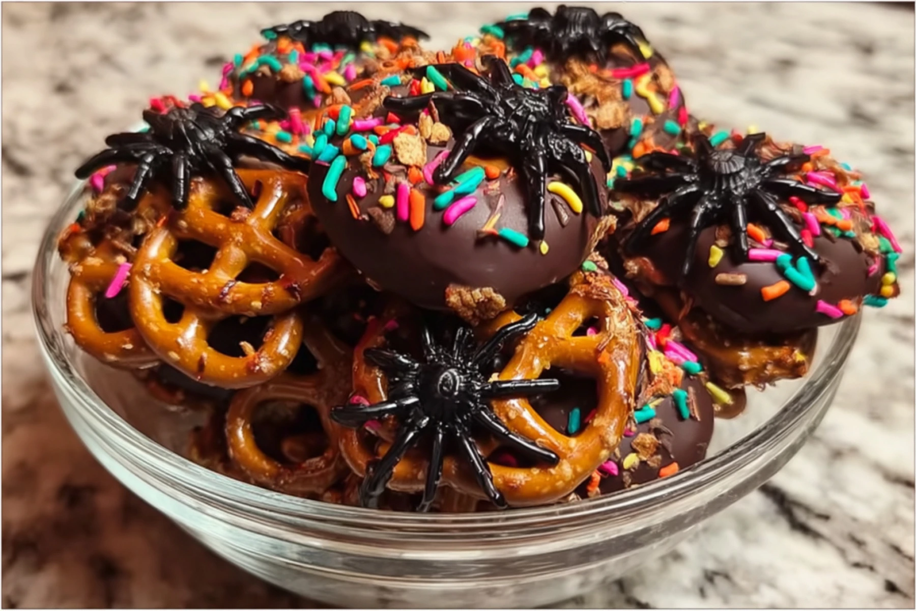 Spooky Spider Pretzel Mix Fun Family Halloween Recipe